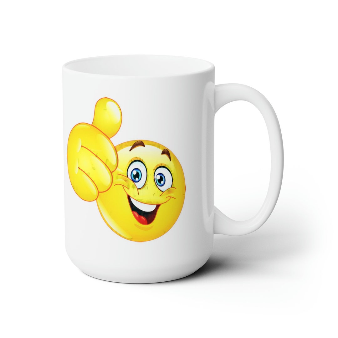 Thumbs up Happy Face Emoji Coffee Ceramic Mug 15oz - Etsy