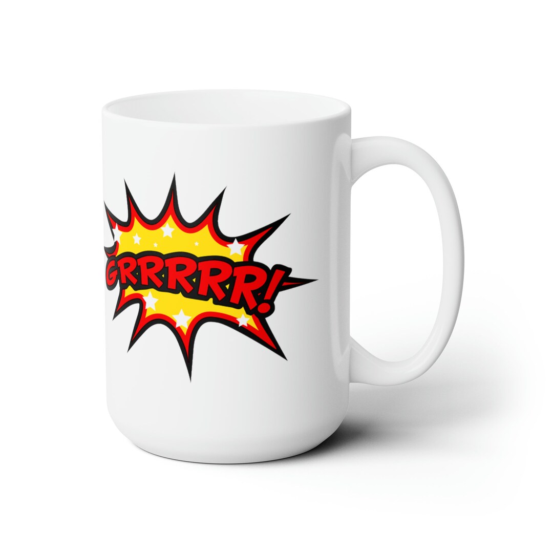 GRRRRR Vintage Classic Superhero Funny Humor Gift for Coffee Lovers DC ...