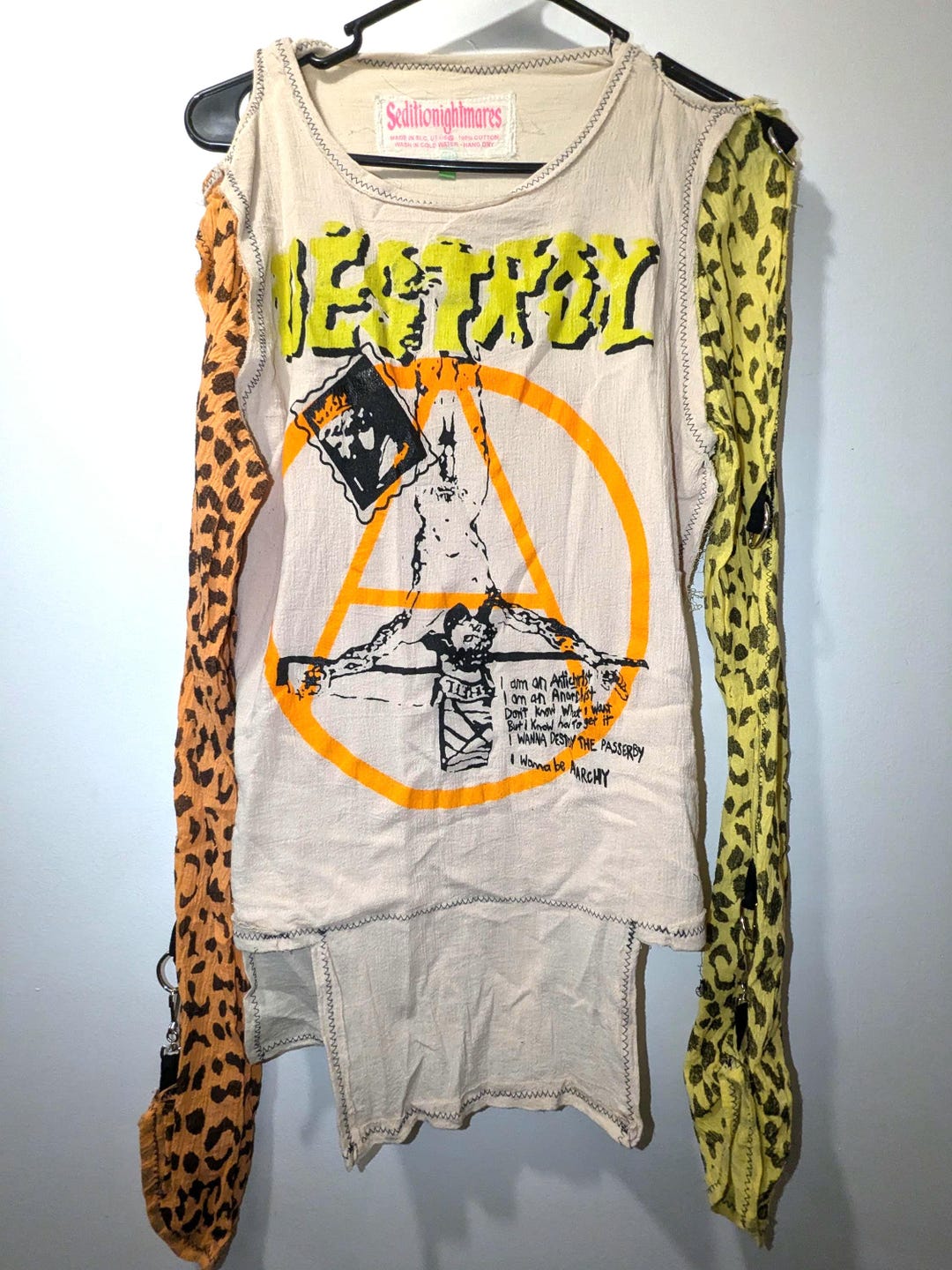 Crucified Destroy Seditionaries Style Custom DIY Punk Bondage Shirt ...