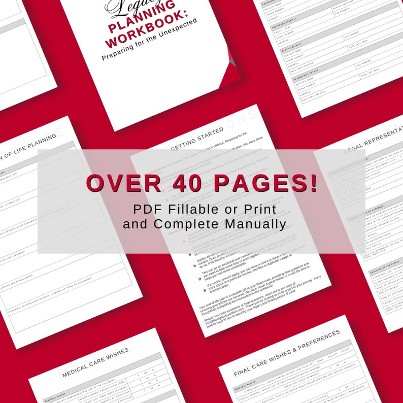 Legacy Planner: Printable & Fillable Digital Workbook PDF Download for ...