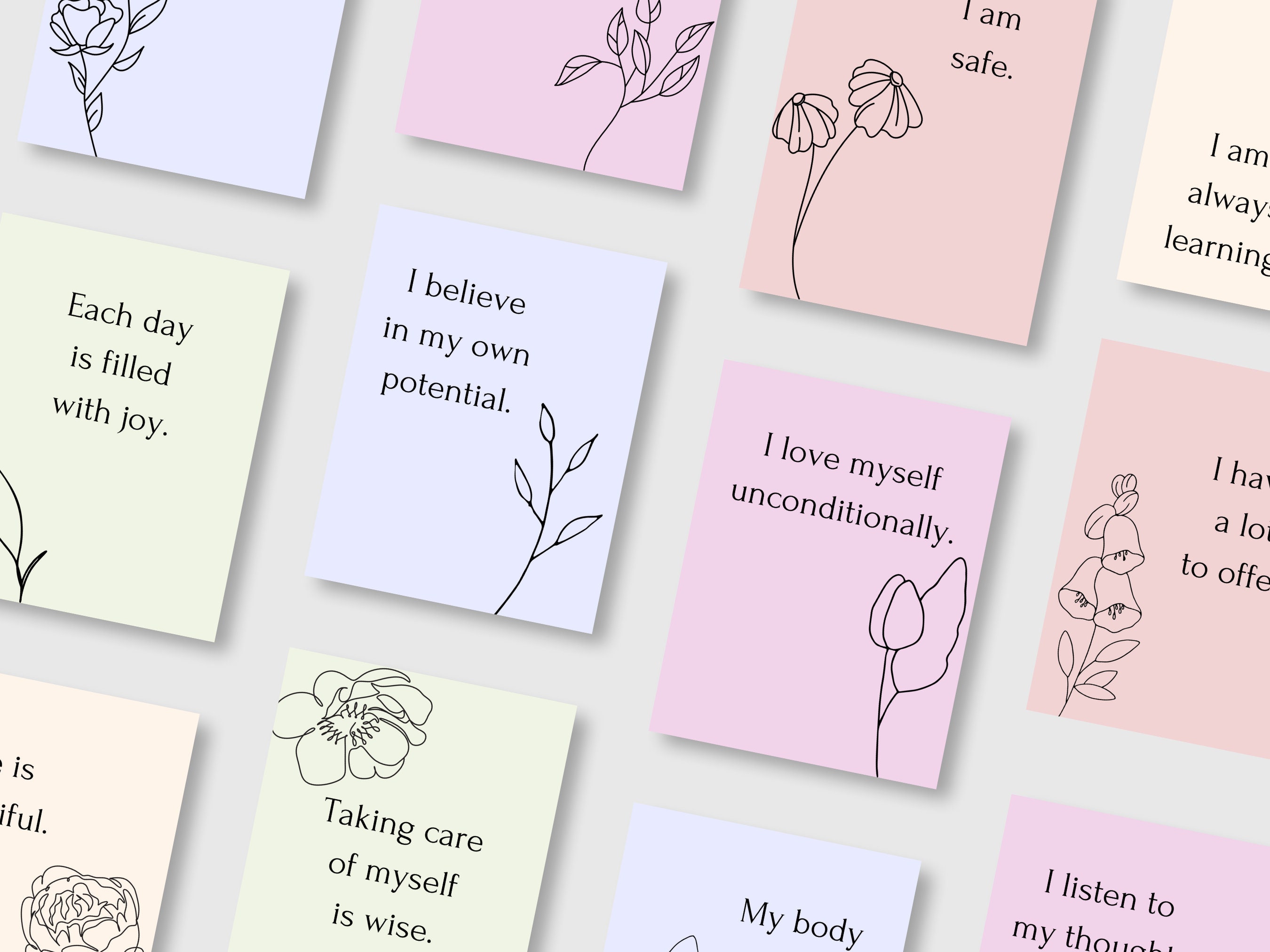 30 Affirmation Cards Printable Self Care Deck Affirmation - Etsy