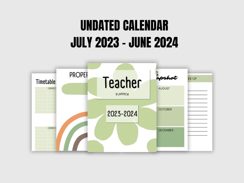 Editable Digital Teacher Planner 2023-2024 UNDATED Lesson Planner ...