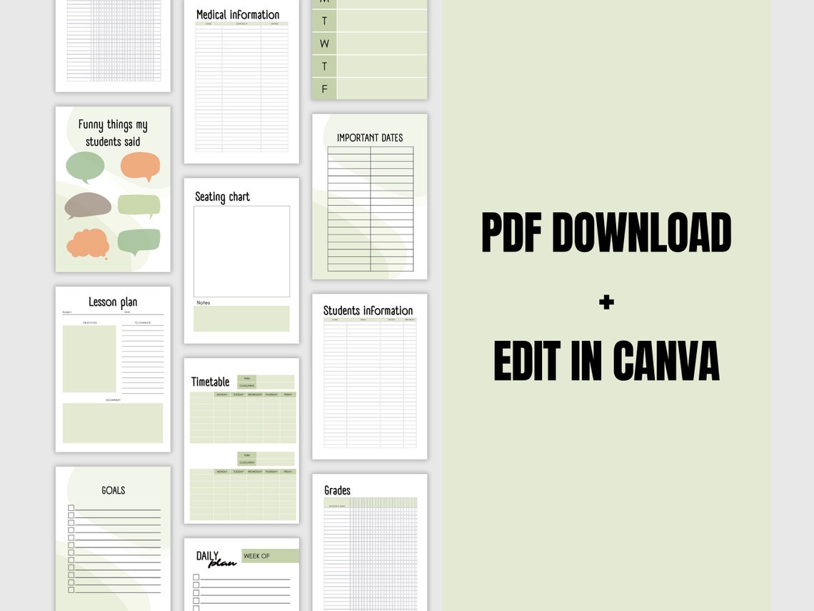 Editable Digital Teacher Planner 2023-2024 UNDATED Lesson Planner ...