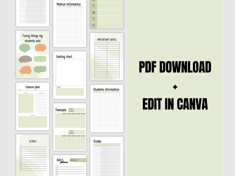 Editable Digital Teacher Planner 2023-2024 UNDATED Lesson Planner ...