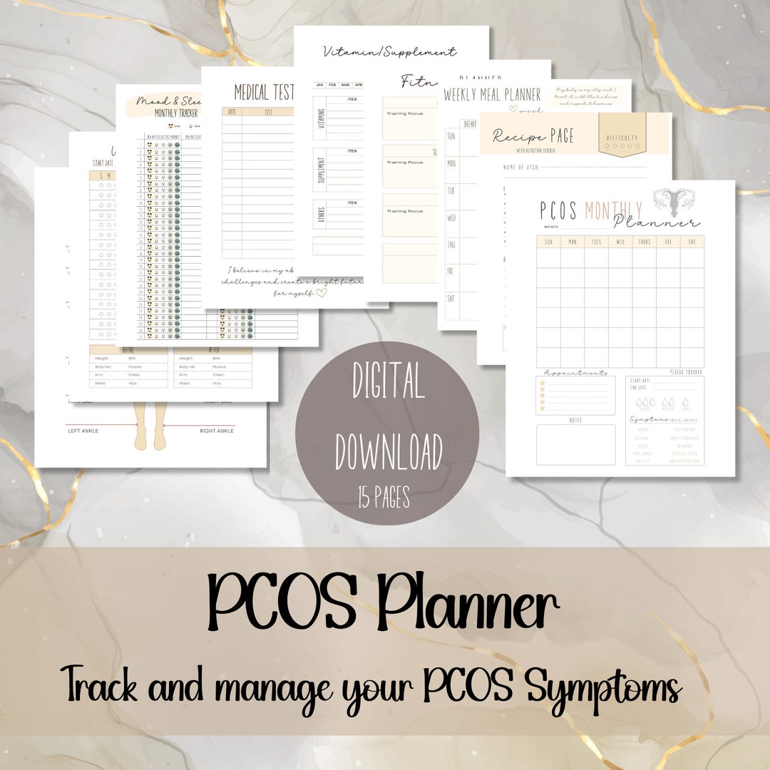 PCOS Planner for Symptom Management | Self Care Planner | Period and ...