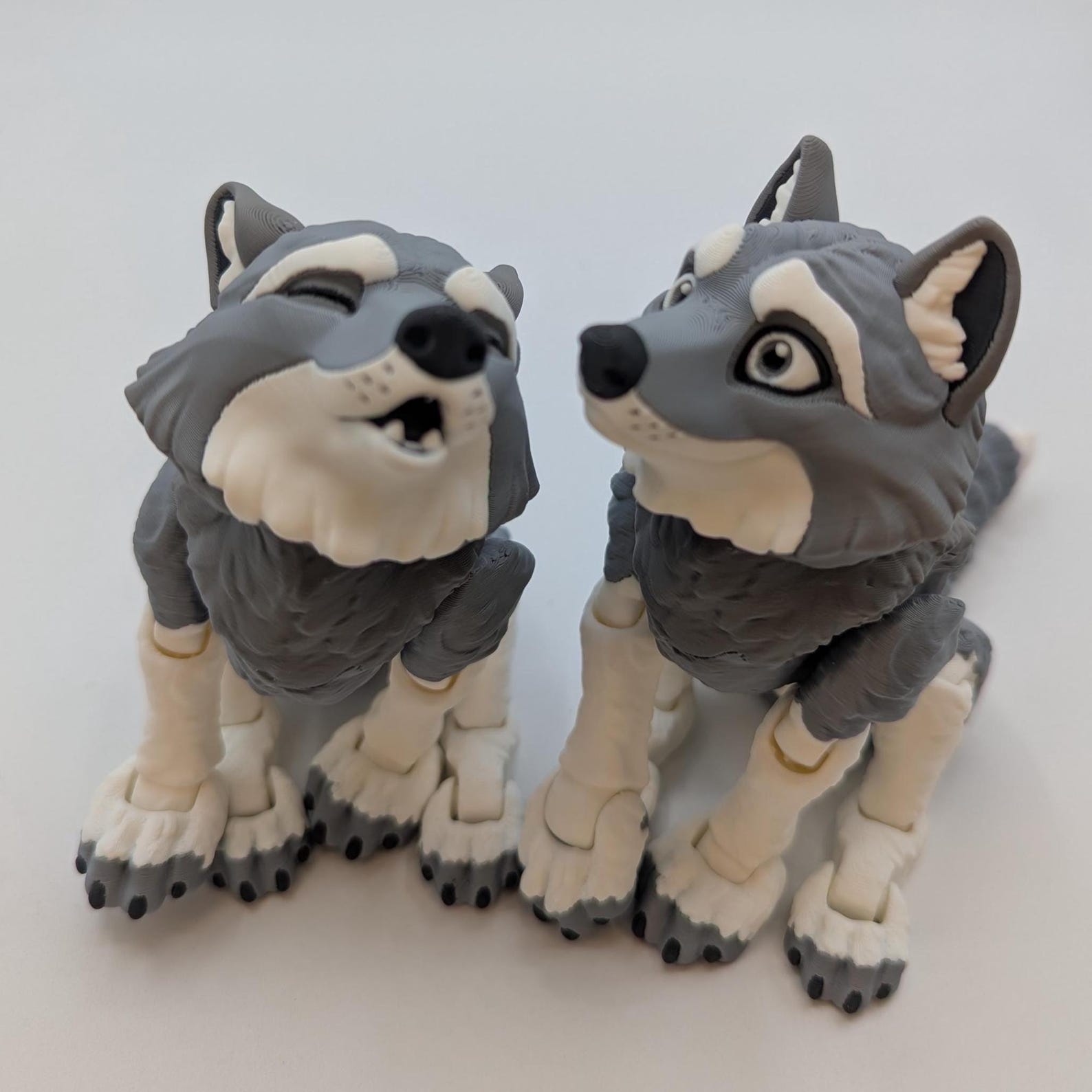 Majestic Articulated Wolf Figurine Toy - Etsy