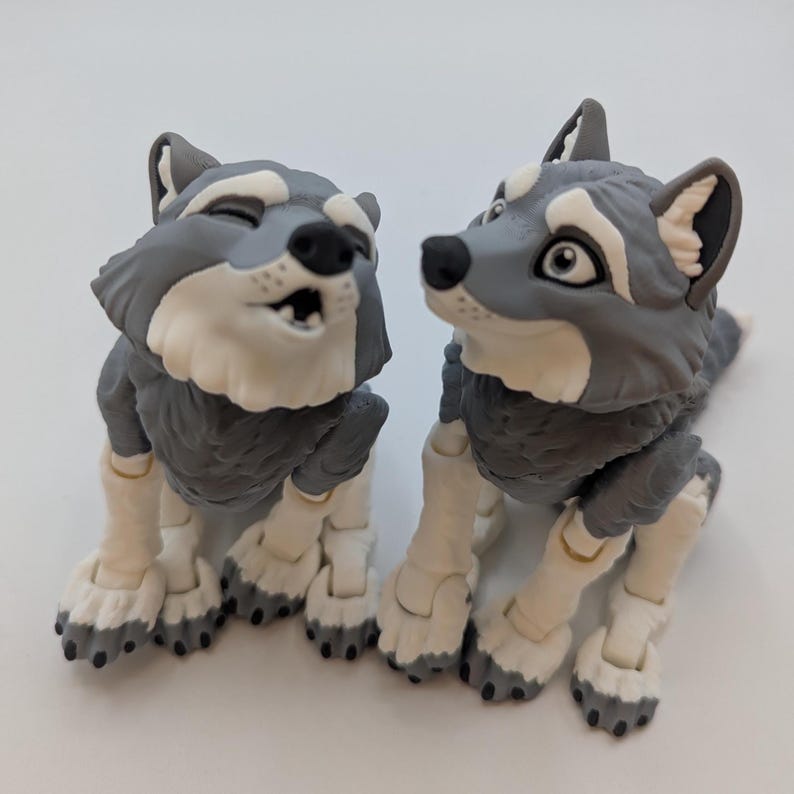 Majestic Articulated Wolf Figurine Toy - Etsy