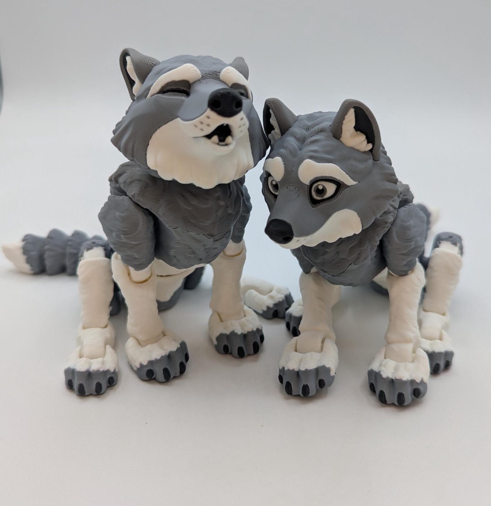 Majestic Articulated Wolf Figurine Toy - Etsy