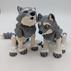 Majestic Articulated Wolf Figurine Toy - Etsy