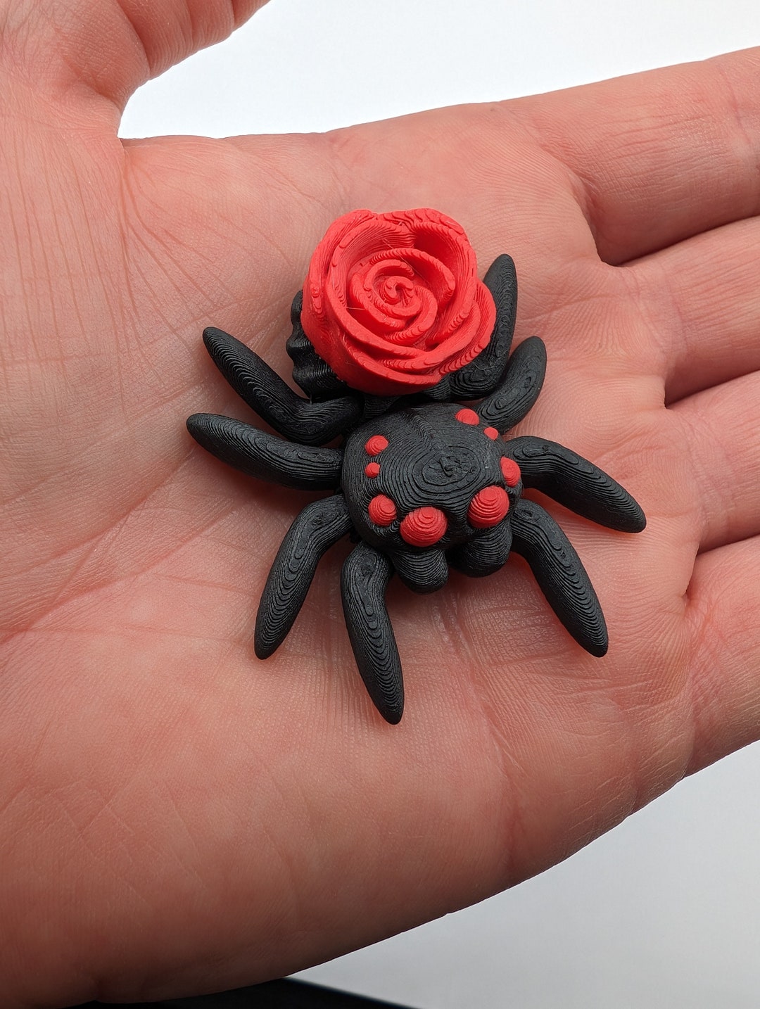 Rose TINY ARTICULATING SPIDER Fidget Toy Desk Stress Toy Valentine 3D ...