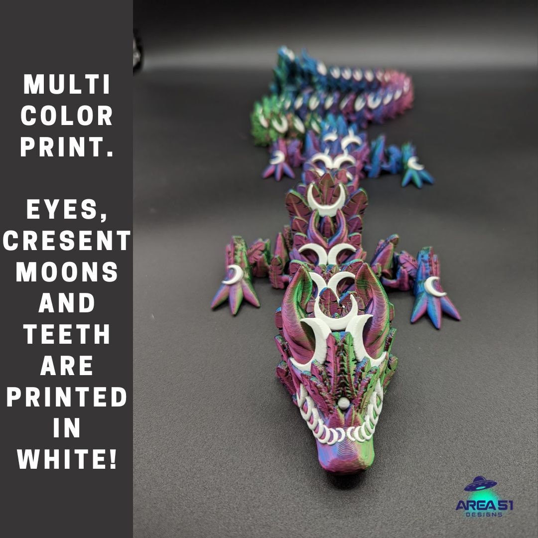 Mystical Lunar Dragon Fidget Toy, Cinderwing Design, PLA Filament ...