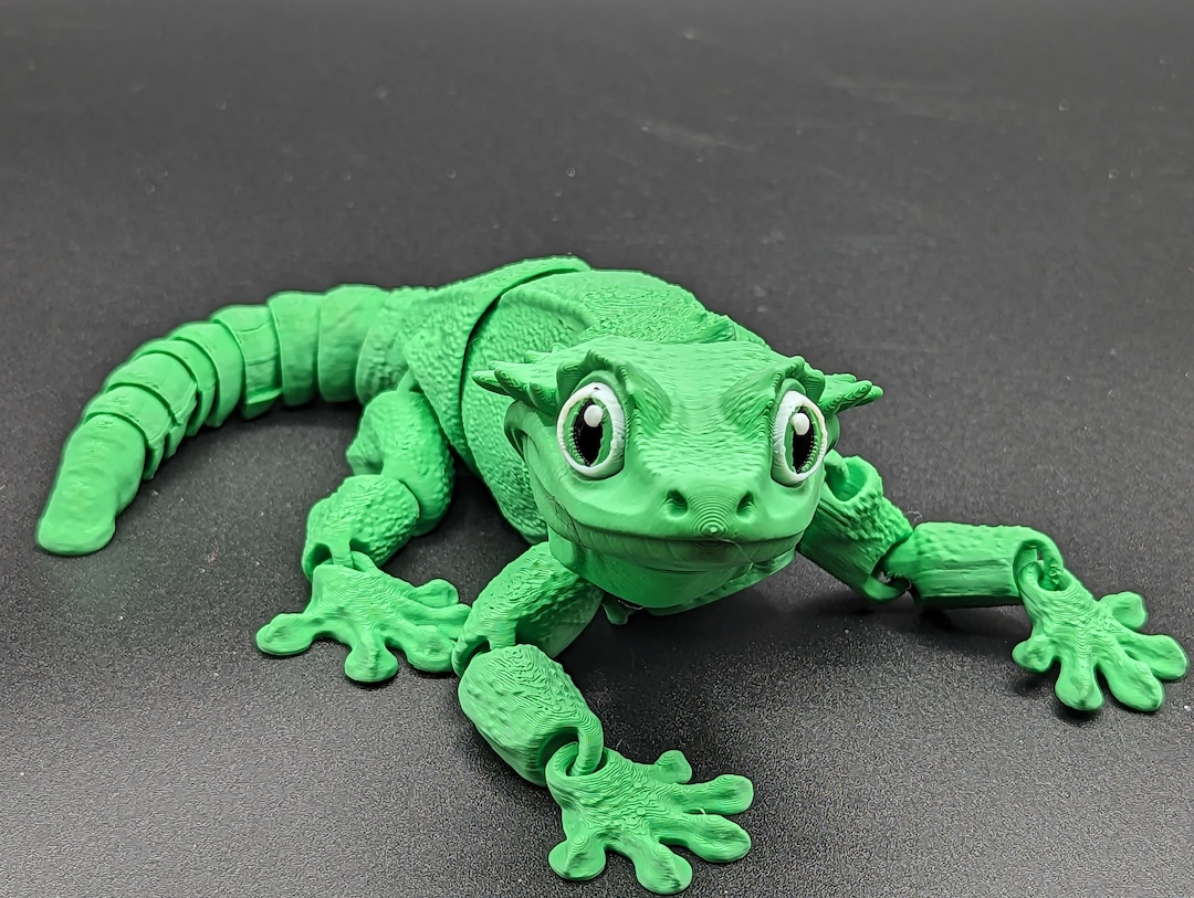 Gecko Articulated Crested Gecko Fidget Adorable Stress Relief Toy Desk ...