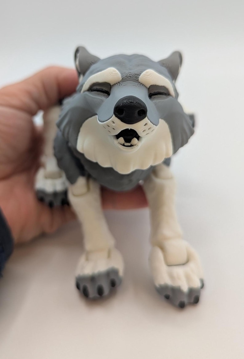 Majestic Articulated Wolf Figurine Toy - Etsy