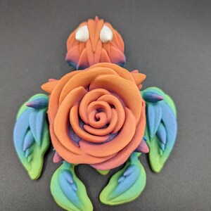 Turtle Unique 3D Printed Rose Turtle Sculpture Charming Home Decor Gift ...