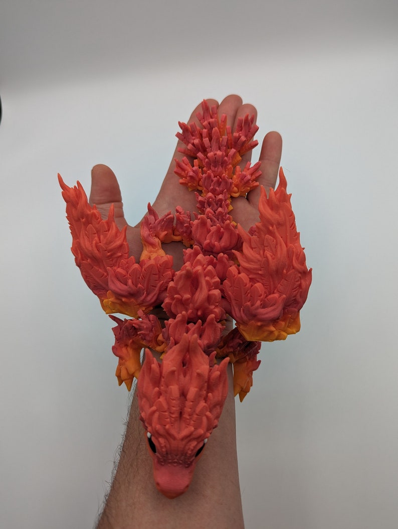 Articulating Fire Dragon Fidget Toy: 3D Printed Desk Decor - Etsy