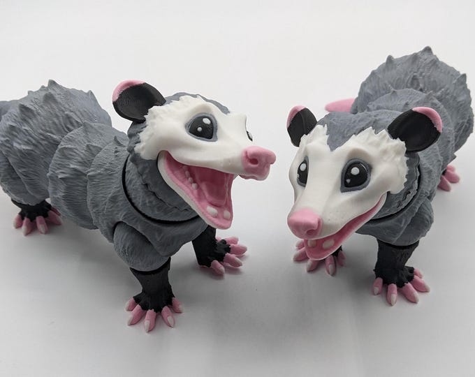 Possum Clay Ornament, Cute Opossum Animal Gift, Forest Critter Hanging ...