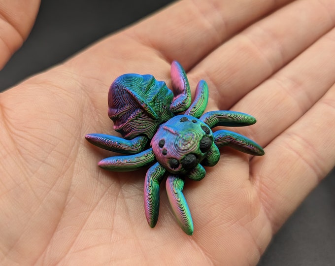 TINY ARTICULATING SPIDER , Fidget Toy, Desk Stress Toy - Etsy