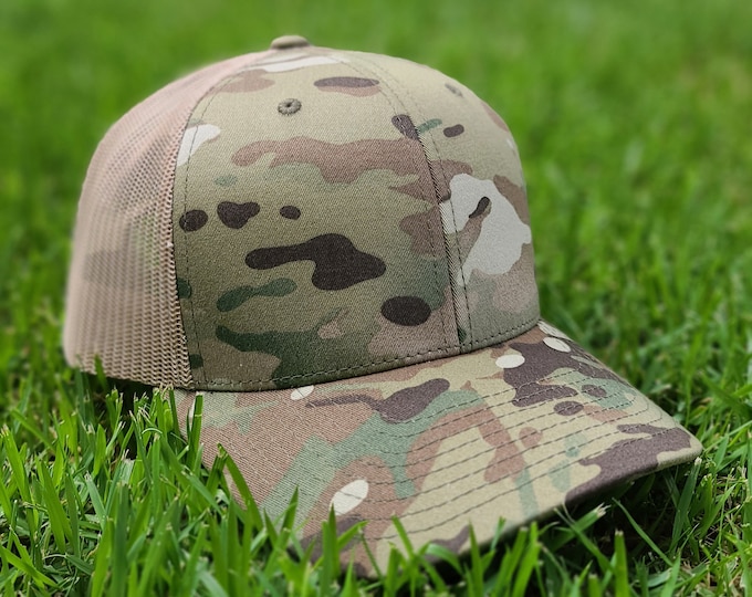 OCP Trucker Multicam Hat, Khaki Mesh, and Black Underbill. Nametape and ...