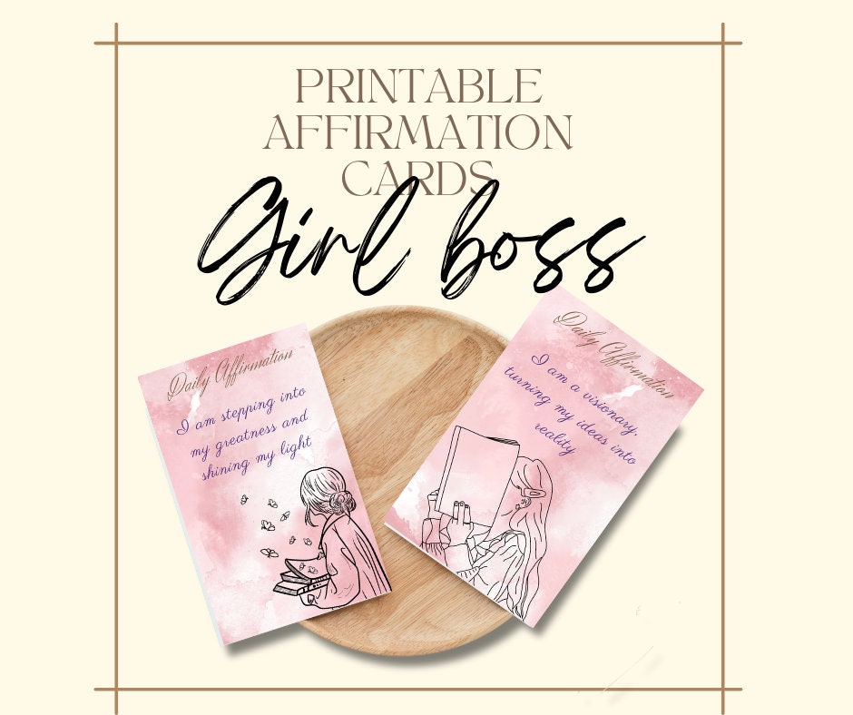 Girl Boss Printable Affirmation Cards - Etsy