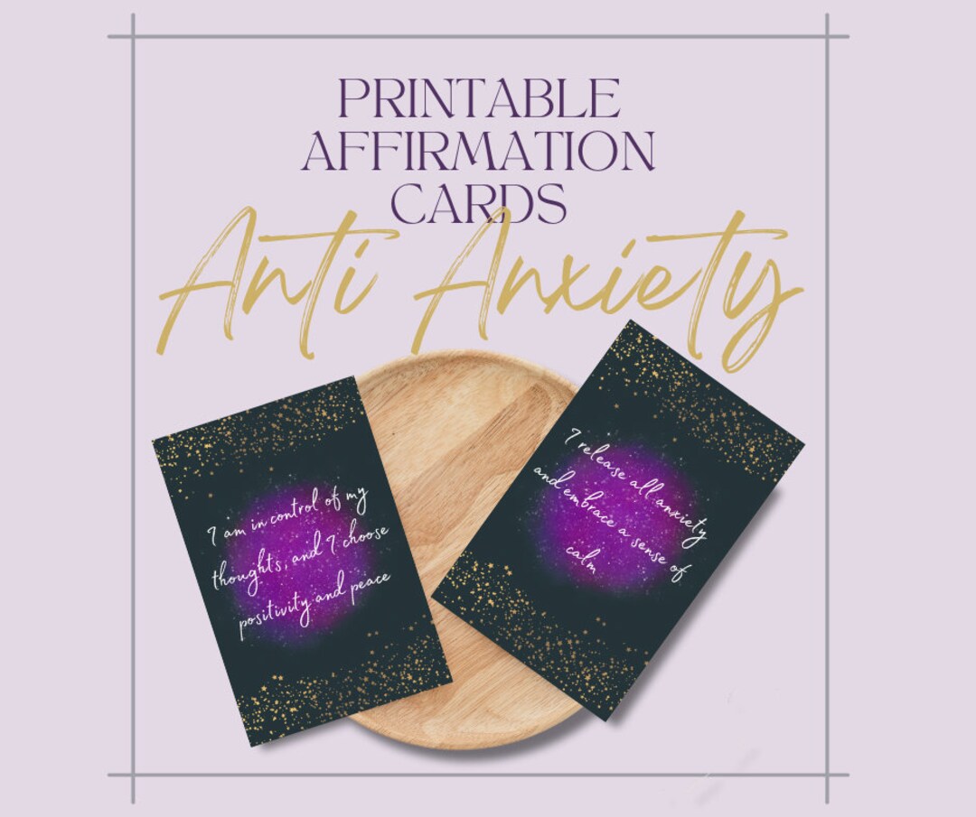 Anti Anxiety Printable Affirmation Cards - Etsy