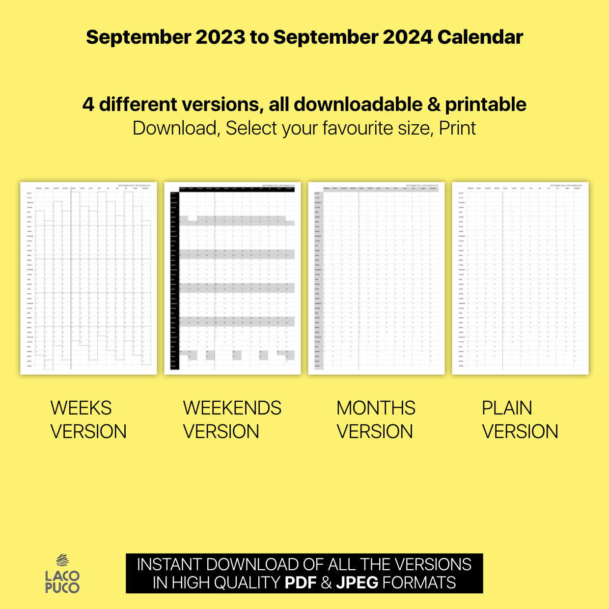 Academic Year Calendar 2023 2024 - Etsy