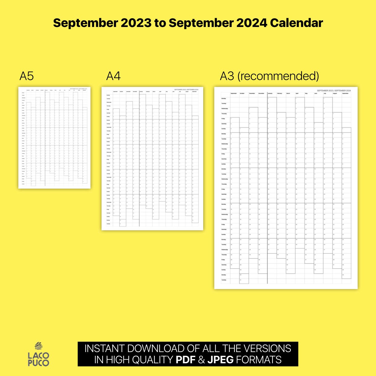 Academic Year Calendar 2023 2024 - Etsy