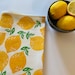 Hand Printed Lemon Tea Towel, 100% Cotton - Etsy UK