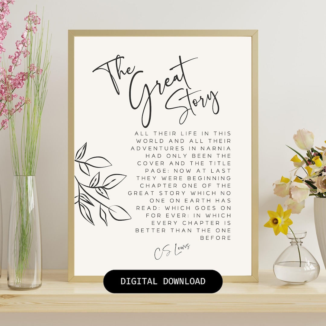 CS Lewis Wall Art, CS Lewis Quote, Narnia Printable Digital Download ...