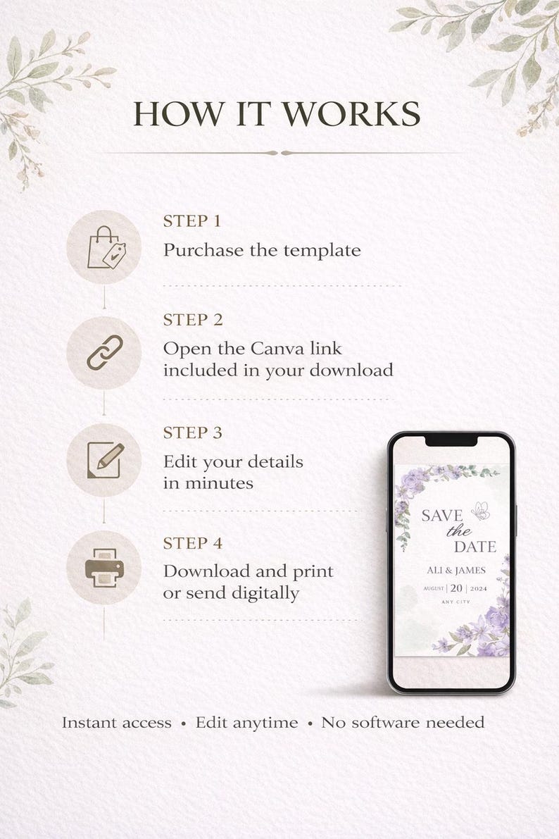 Vintage Dove Save the Date Template, Romantic Ribbon Wedding ...