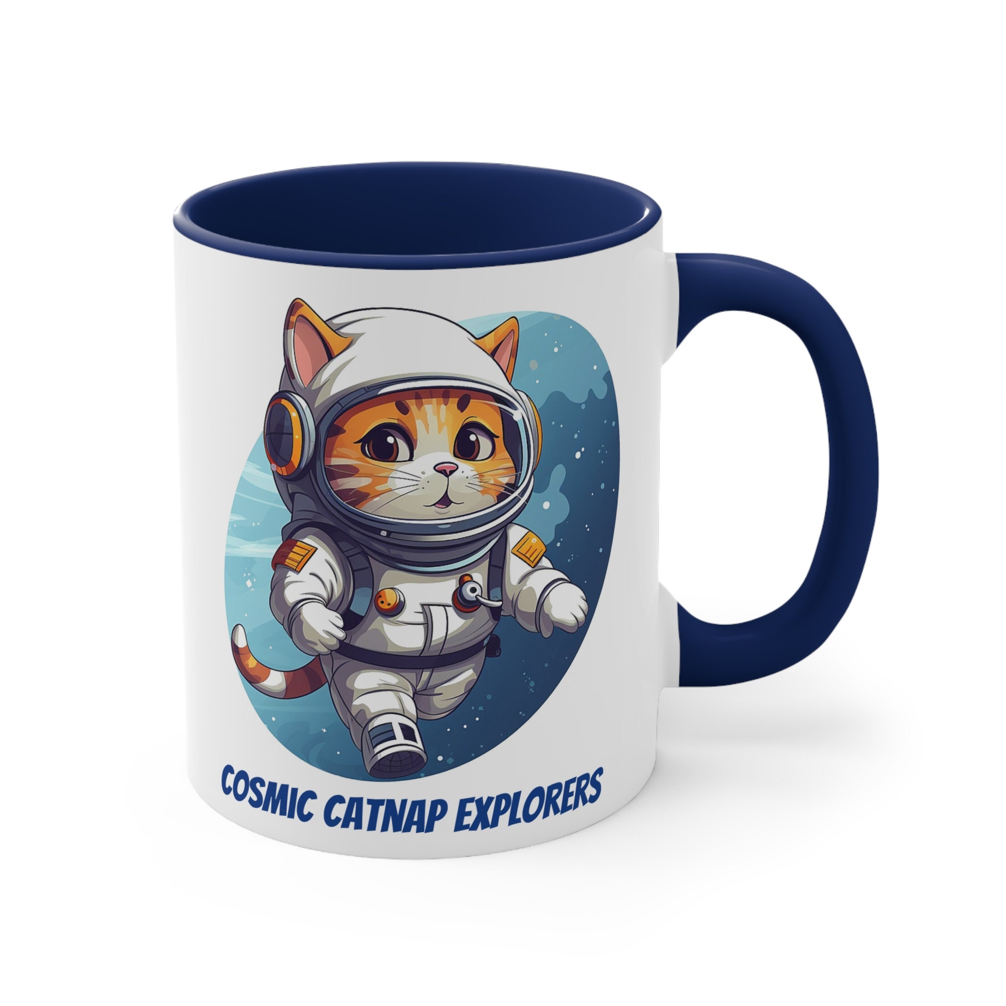 Cosmic Catnap Explorers. 4 Accent Colors Ceramic Mug 11oz Cute Space ...
