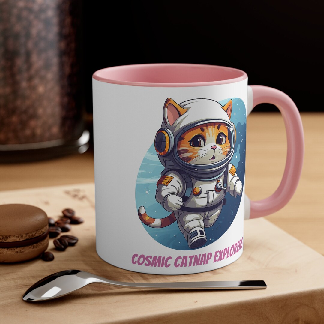 Cosmic Catnap Explorers. 4 Accent Colors Ceramic Mug 11oz Cute - Etsy