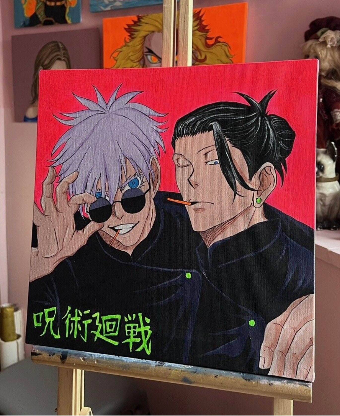 Gojo and Geto Neon Drawing Effect Under the UV Light - Etsy UK