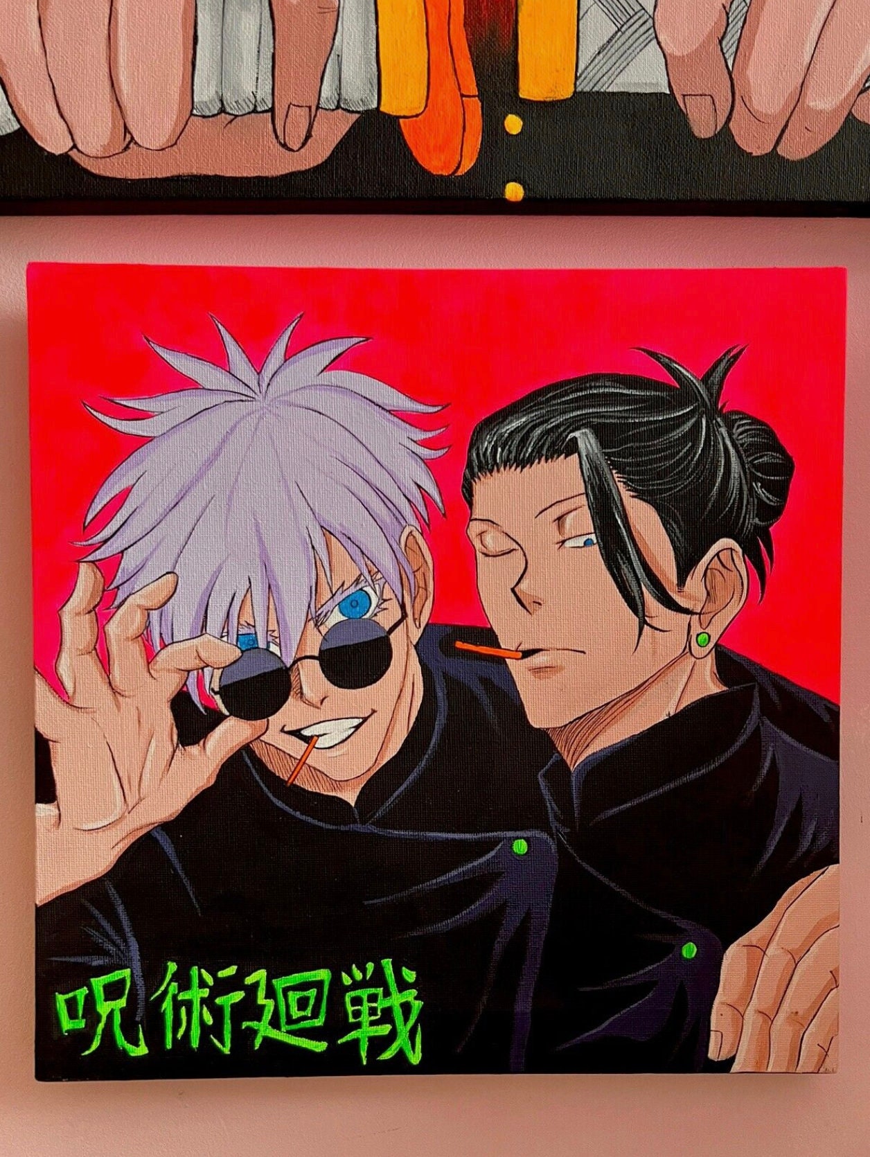 Gojo and Geto Neon Drawing Effect Under the UV Light - Etsy UK