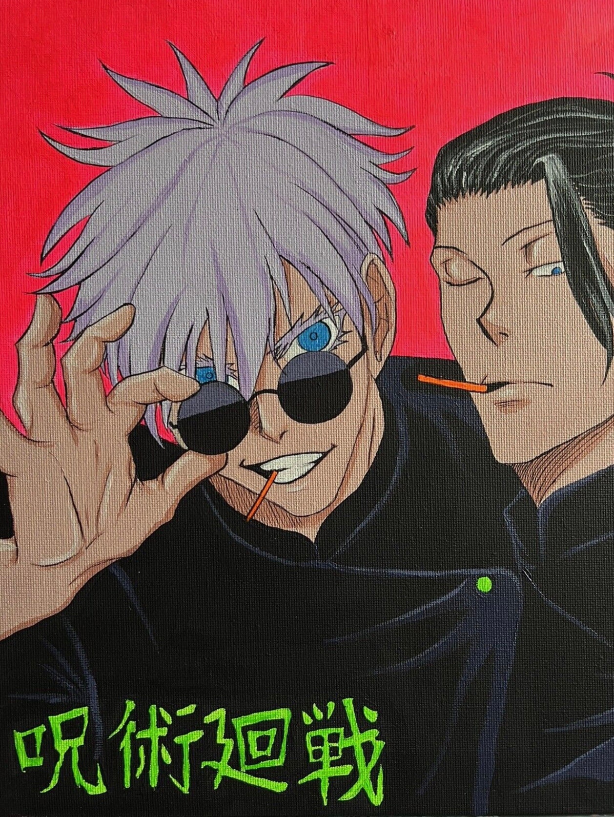 Gojo and Geto Neon Drawing Effect Under the UV Light - Etsy UK