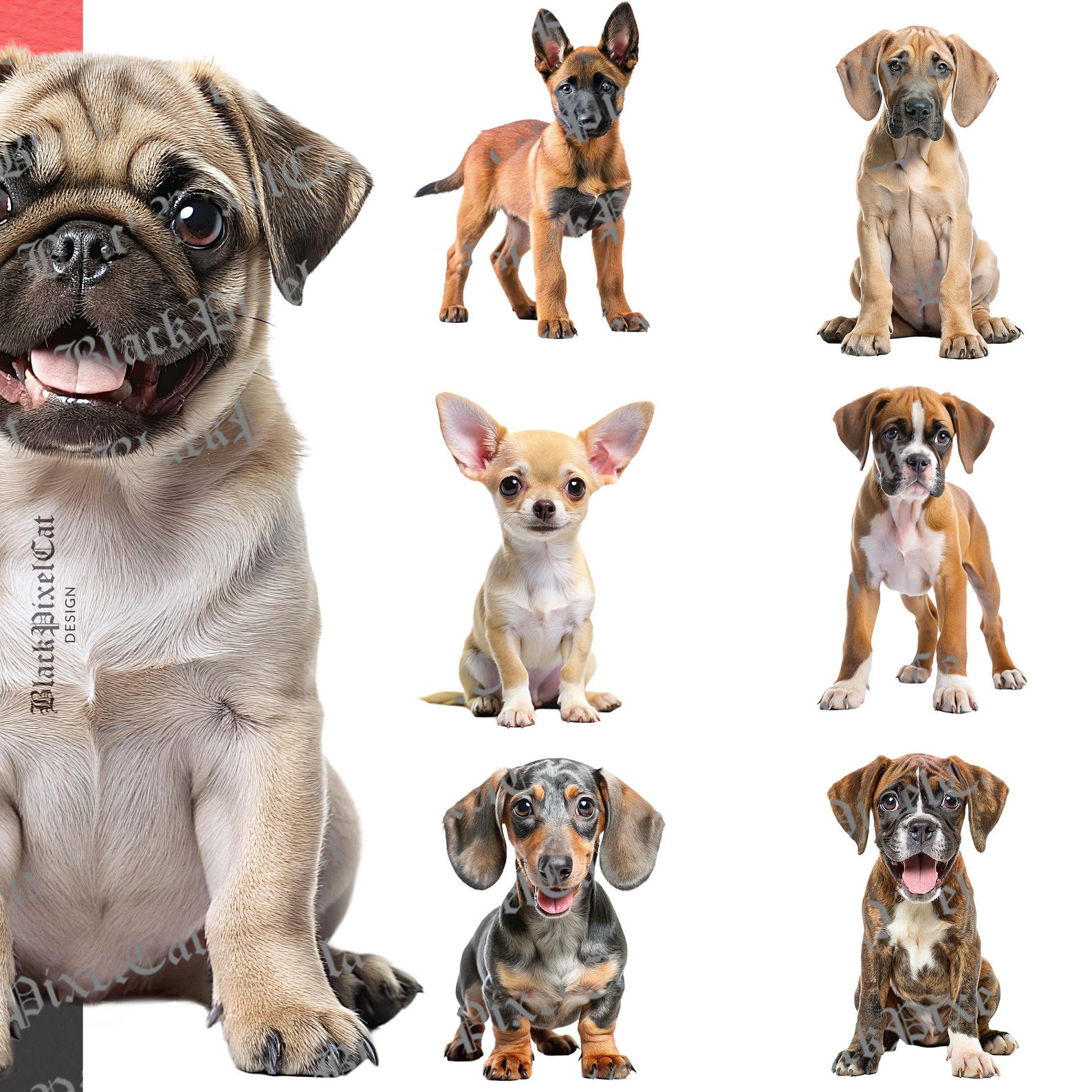Puppy PNG Clipart Bundle 70+ Breeds Digital Download - Etsy