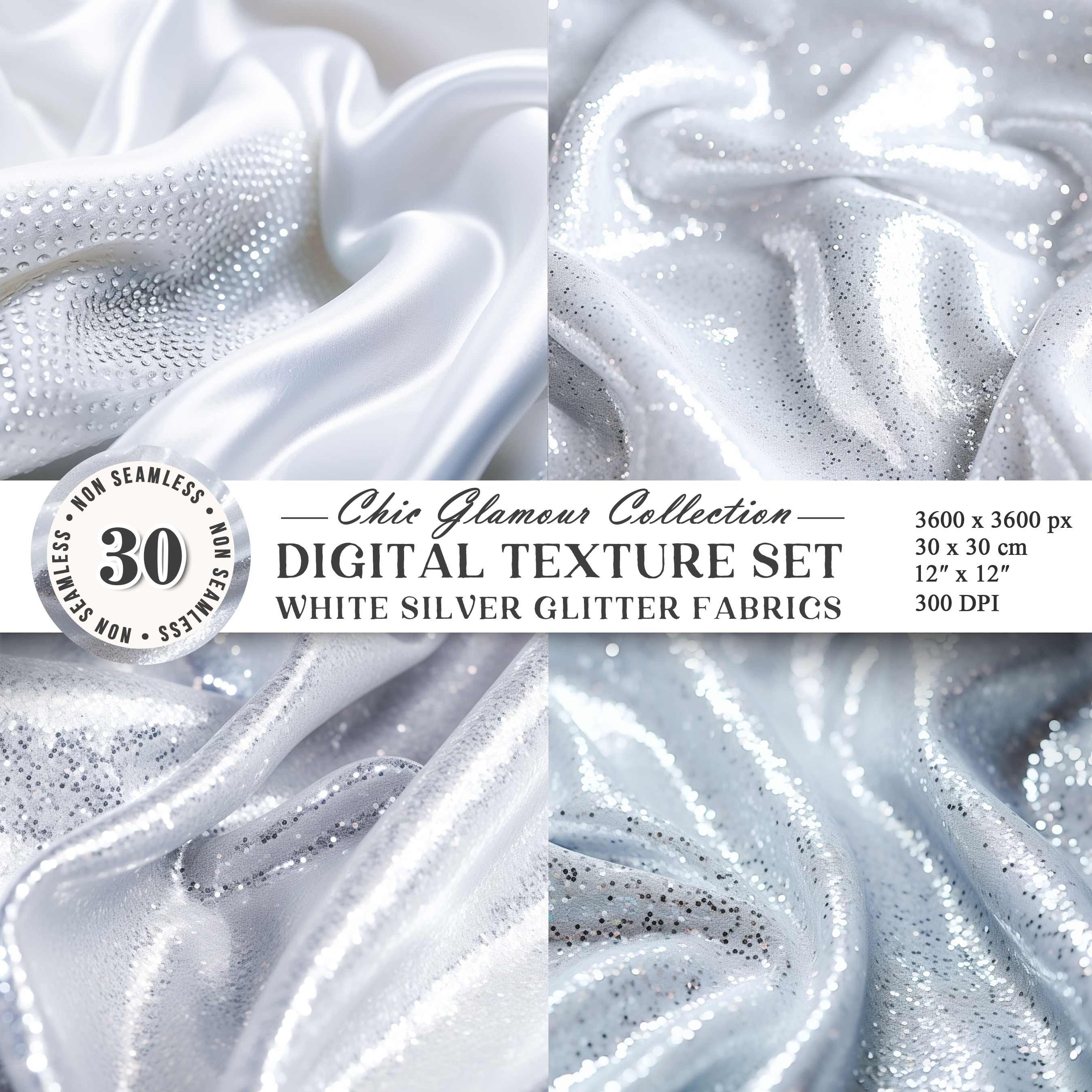 Chic Digital Textures: 30 Glamour Fabric Backdrops, Sequins, Glitter ...