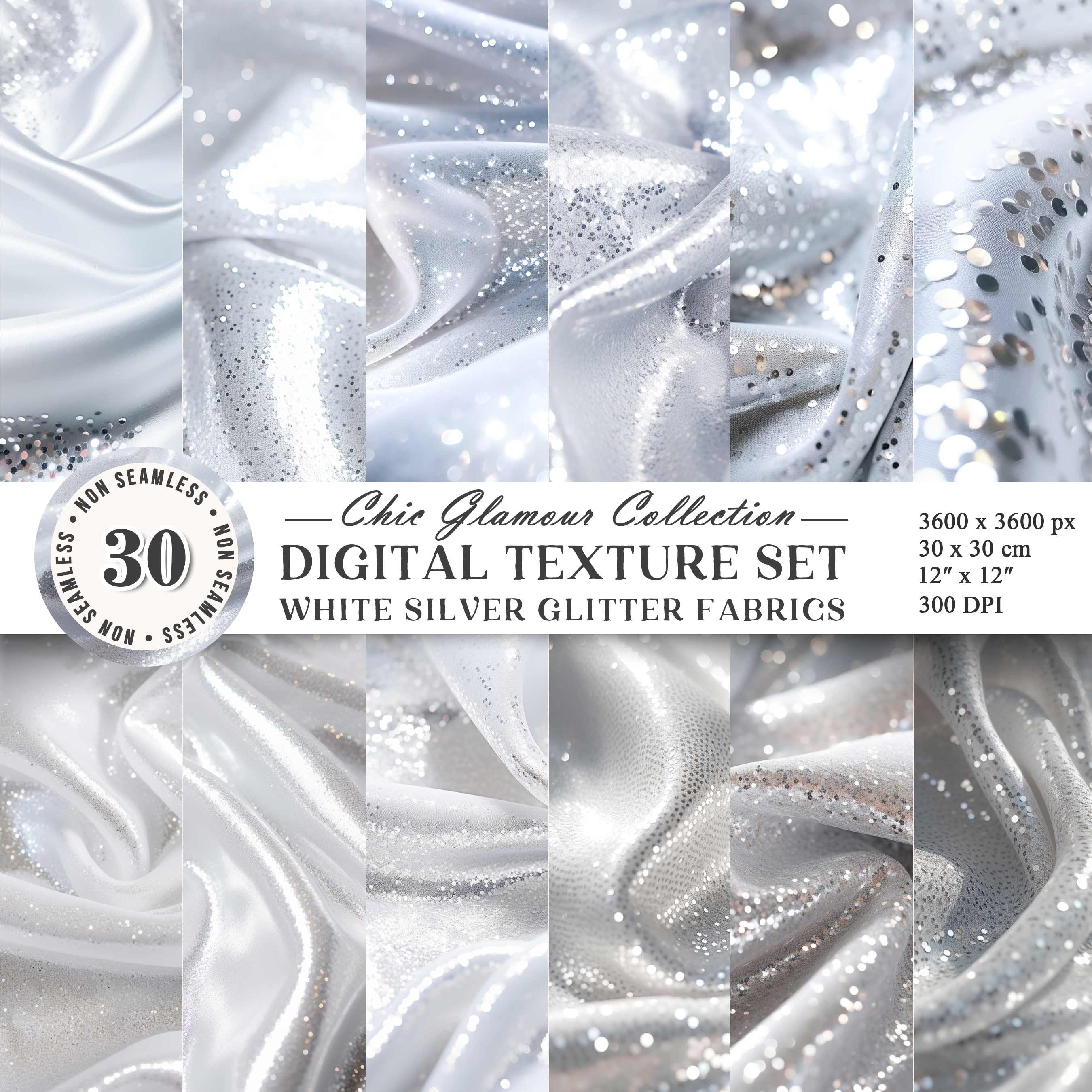 Chic Digital Textures: 30 Glamour Fabric Backdrops, Sequins, Glitter ...