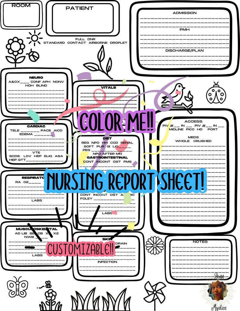 Spring Coloring Page Report Sheet - Etsy