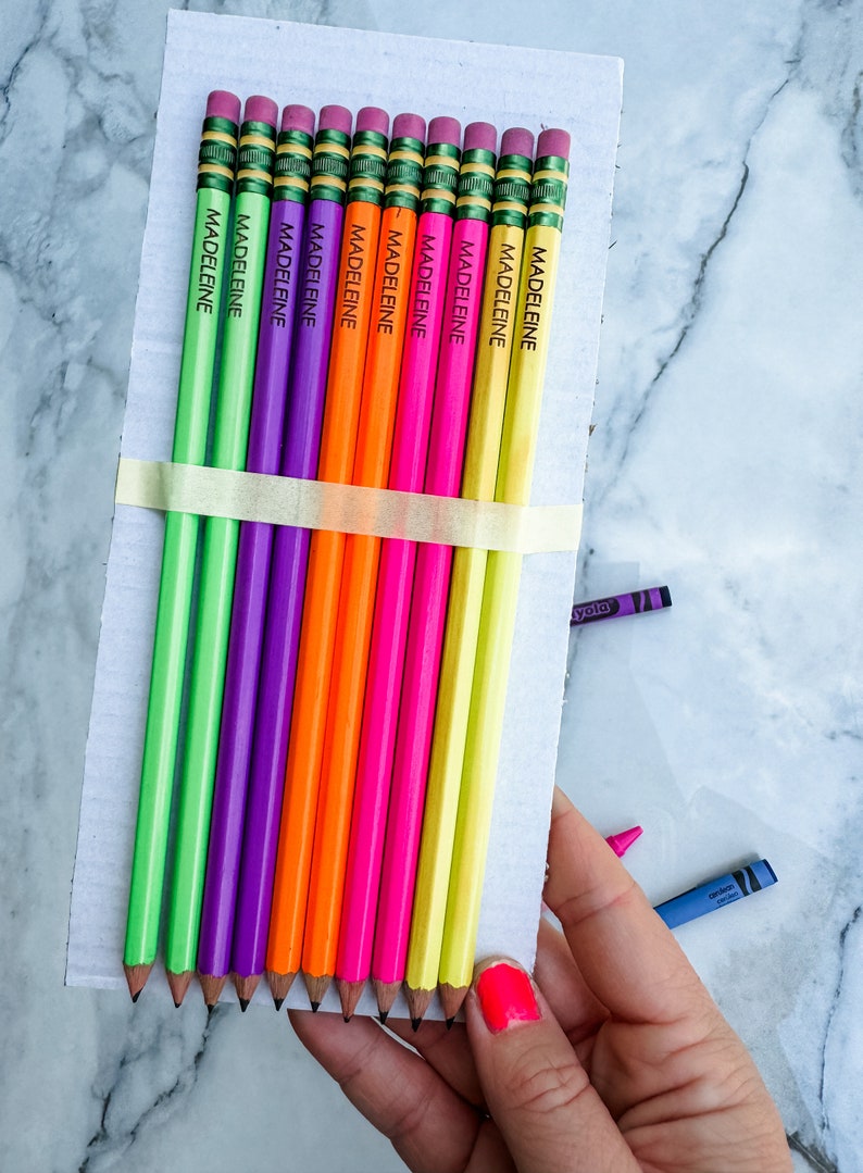Personalized Engraved 2 Pencils Neon Pencils Teacher Gifts Back to ...
