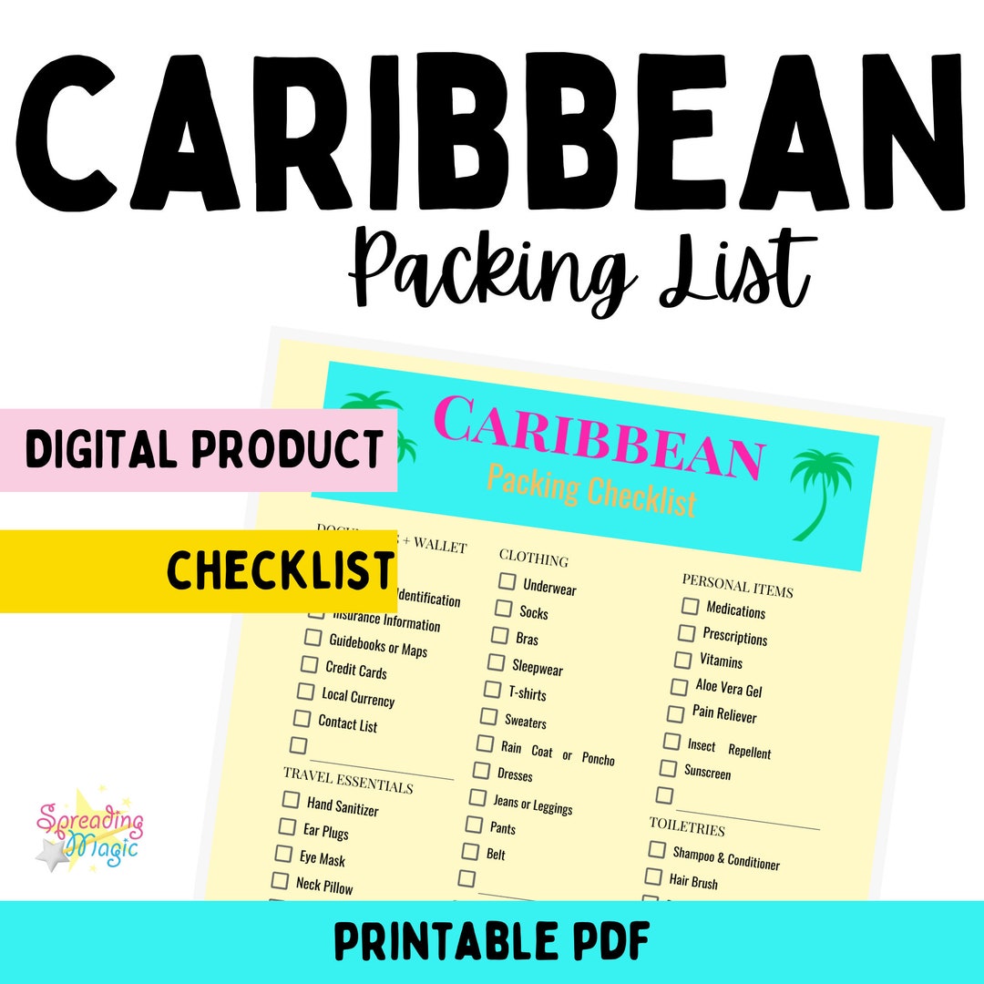 Caribbean Packing List | Caribbean Packing Checklist | Packing List ...