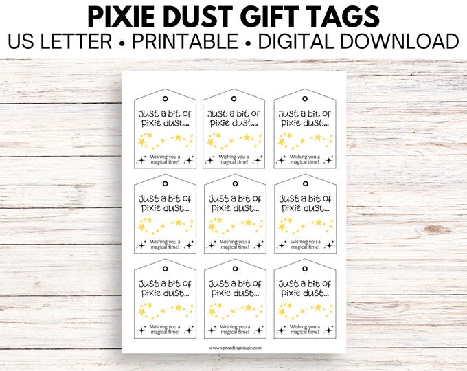Pixie Dust Tags | Pixie Dust Labels | Pixie Dust Cards | Pixie Dust ...