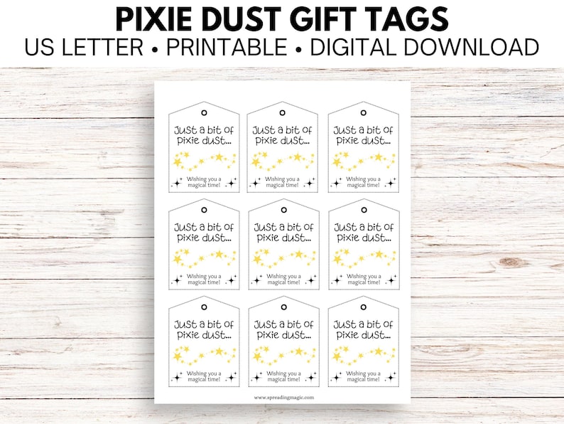 Pixie Dust Tags | Pixie Dust Labels | Pixie Dust Cards | Pixie Dust ...