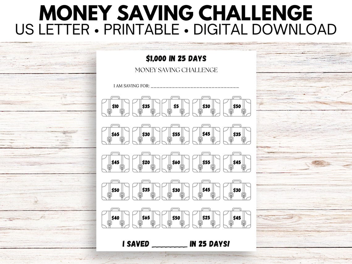 Vacation Money Saving Challenge Money Saving Tracker Vacation Savings ...