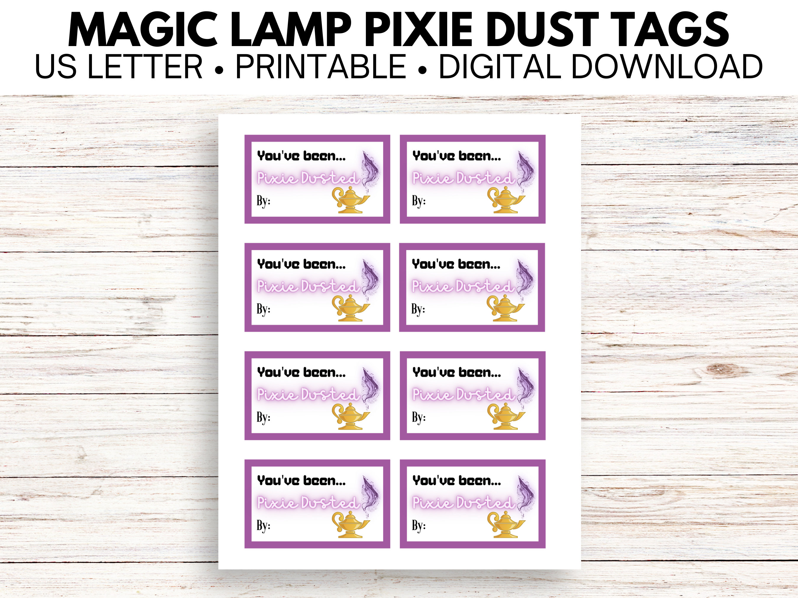 Magic Lamp Pixie Dust Tags | Pixie Dust Gift Tags - Etsy