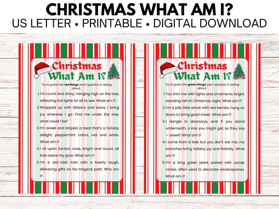 Christmas What Am I Game | Christmas What Am I Riddles | Printable ...