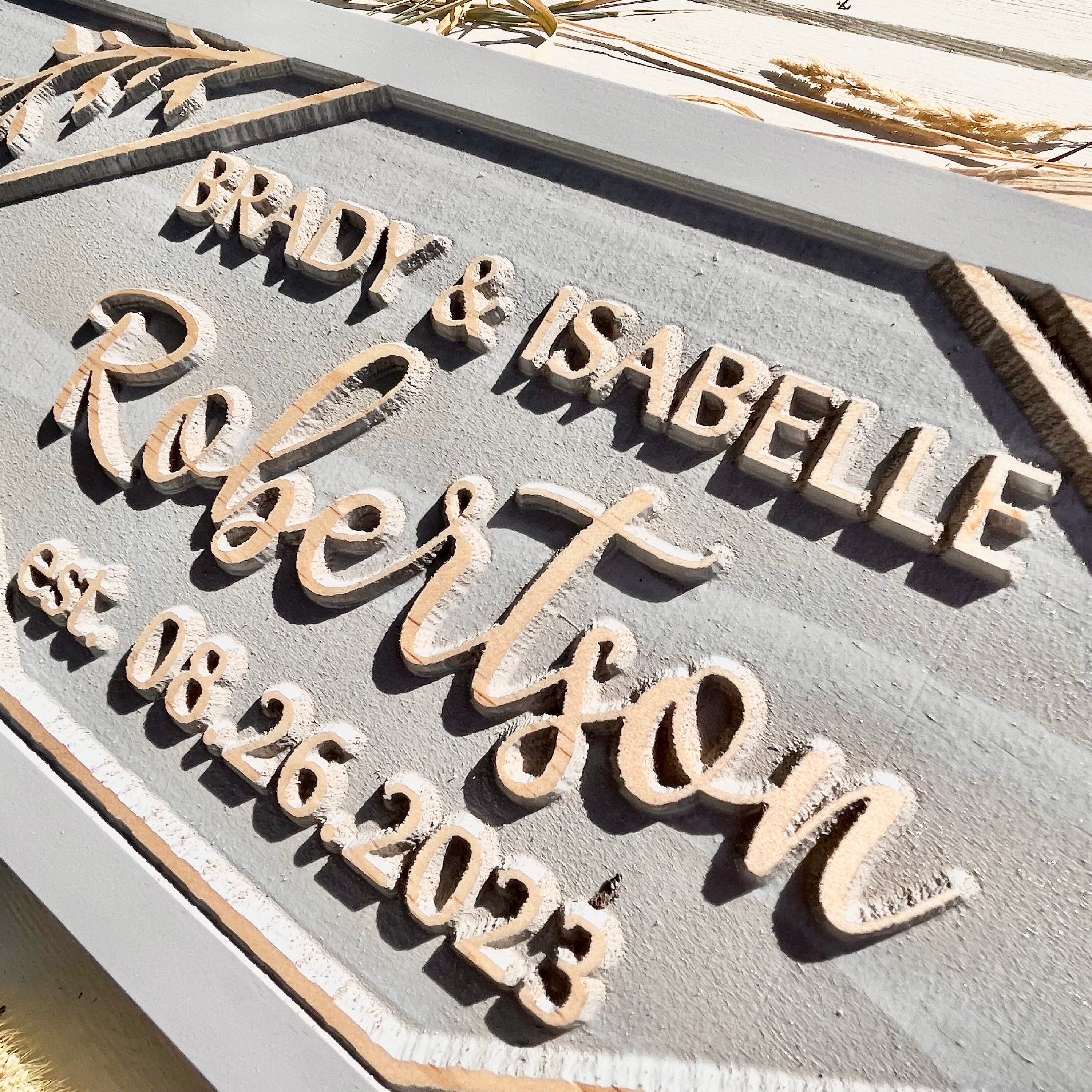 Modern Geometric Name Sign Wedding Gift Home Decor Christmas ...