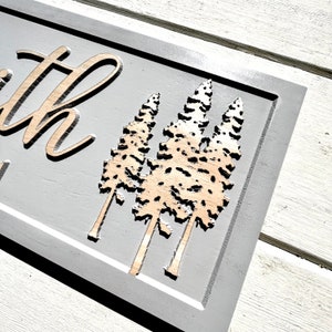 Custom Pine Tree Name Sign for New Home Rustic Lake House Sign - Etsy
