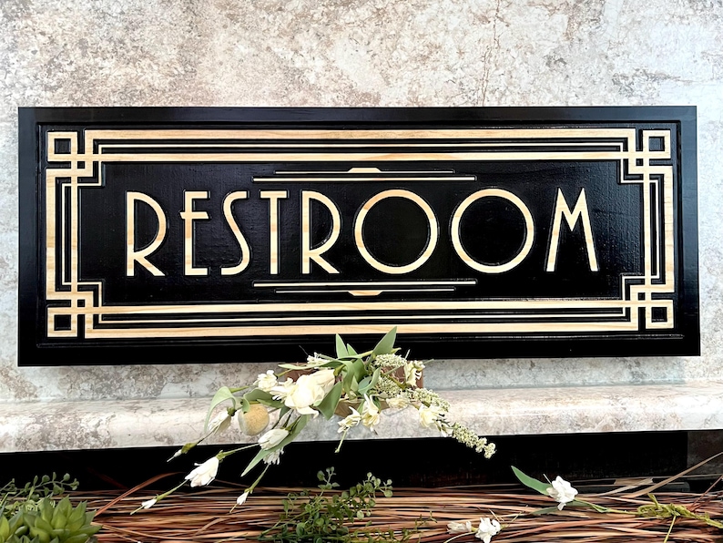 Speakeasy Restroom Sign: 1920s Prohibition Bar Decor Bathroom Plaque - Etsy