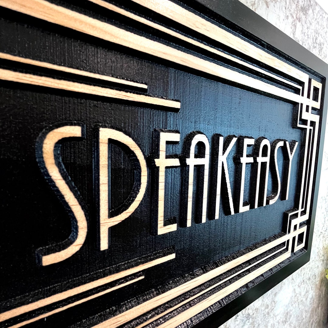 Personalized Speakeasy Sign Speak Easy Lounge Sign Retro Hideout Sign Custom Man Cave Sign Bar ...