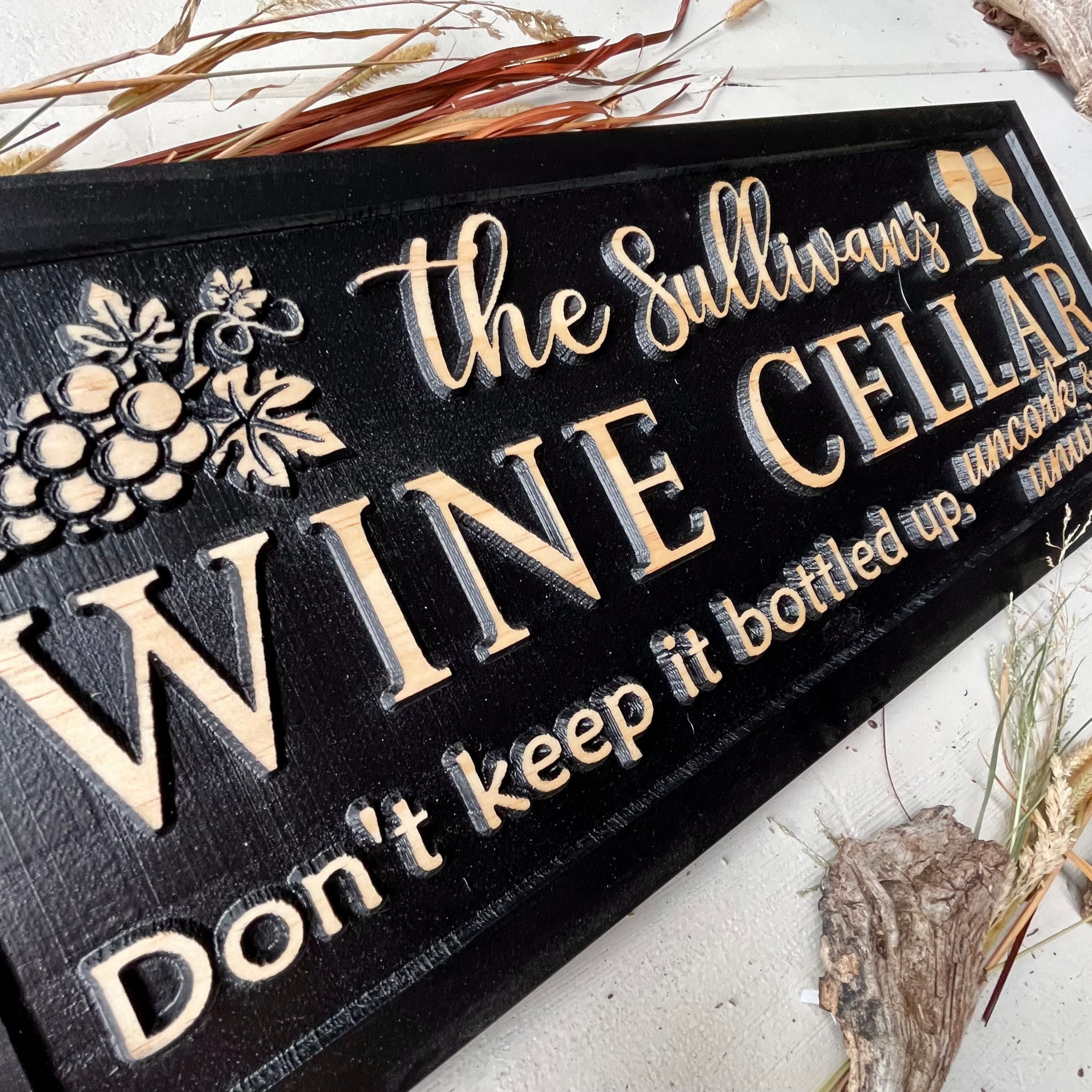 Wine Bar Cellar Sign Personalized Wine Decor Gift for Daughter ...